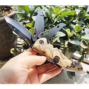 Multifunctional Folding kinfe With hook knife and serrated blade Saw Wire Cutter Multi Tool Sheath Survival knife Utility EDC Tactical Camping Fishing Hiking EDC tool Excellent Gift