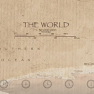 Close Up World map XXL Poster Vintage 2018- MAPS in Minutes® (55"x39")