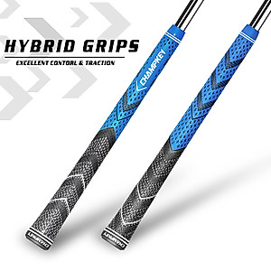 CHAMPKEY Golf Grips 13 Pack | Come with Solvent,15 Tapes,Vise Clamp and Hook Blade | All Weather Control and High Feedback Golf Club Grips