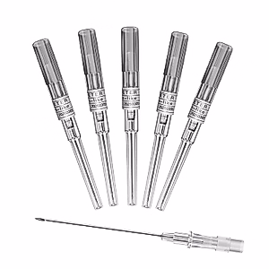 Sotica 5pcs Ear Nose Piercing Needles 16G IV Catheter Needles Cannula Body Piercing Needles Hollow Needles Kit For Belly Navel Nipple Piercing Stainless Steel Piercing (16G)