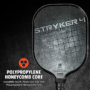 Onix Graphite Stryker Pickleball Paddle Features Oversized, Nomex, Paper Honeycomb Core, and Graphite Face
