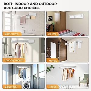 YOURTONE Wall Mounted Drying Rack for Laundry, 40" Wide, 20 Linear Ft, Space Saving Retractable Clothes Drying Rack, 80 lb Capacity, Laundry Room Drying Rack for Indoor, Outdoor & Bedroom