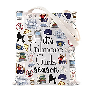 KUIYAI Gilmore TV Show Merchandise Tote Bag Luke’s Coffee Gift Rory Lorelai Lovers Gift It’s Gilmore G Season Shoulder Bag Gift (GilmoreSeasonToteS)