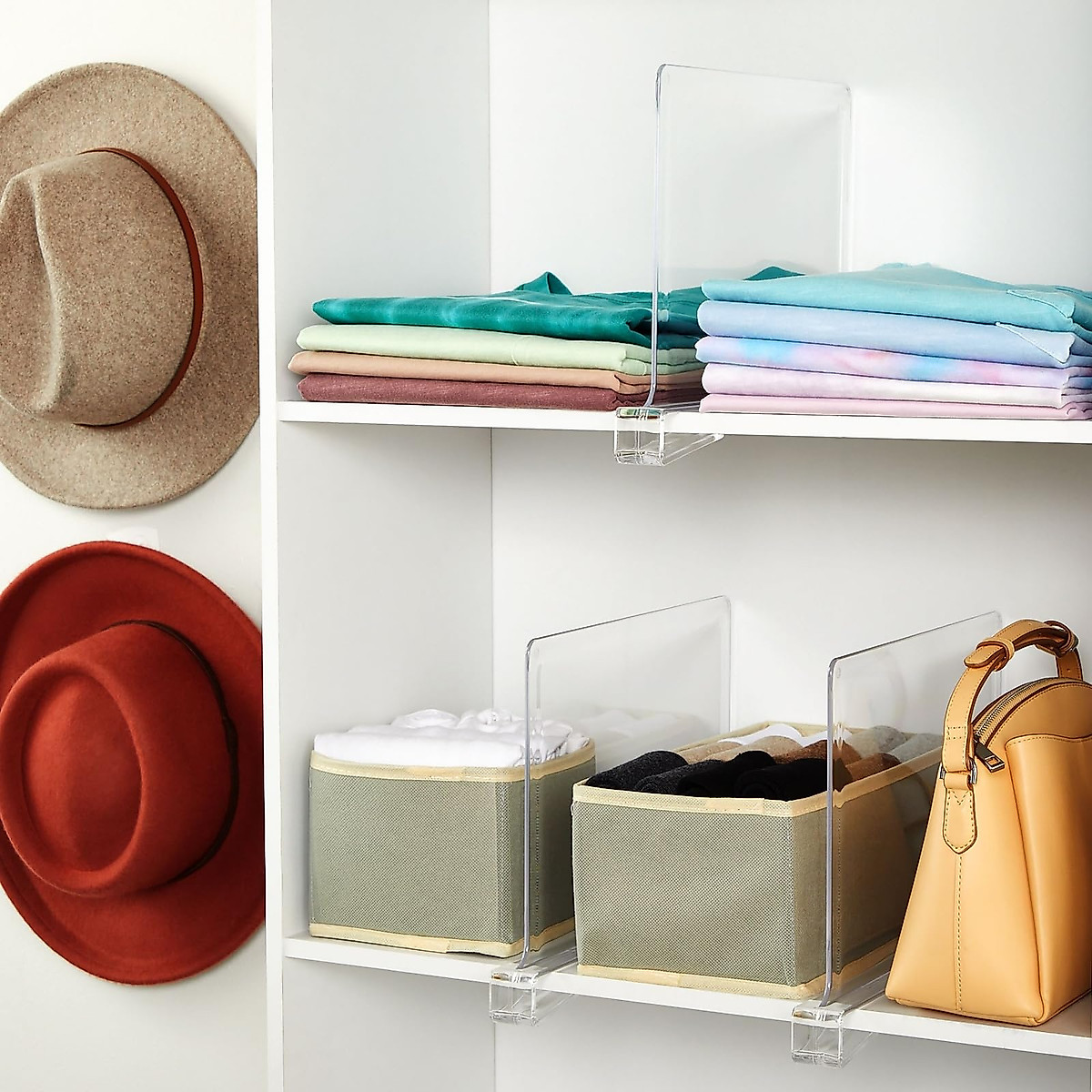 Juvale 6 Pack Clear Shelf Dividers for Closet Organization, Clothes Dividers for Shelves (8.25 x 11 in)