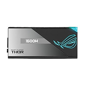 ASUS ROG Thor 1600W Titanium (1600 Watt, Fully Modular Power Supply, 80+ Titanium, Lambda A++ Certified, GaN MOSFETs, Digital Power Control, ROG heatsinks, 135mm PWM Fan, 0dB Mode, OLED Panel)