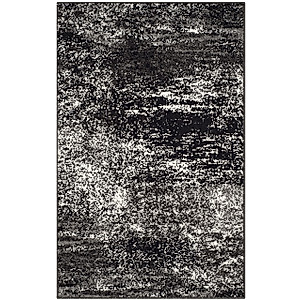 SAFAVIEH Adirondack Collection Accent Rug - 2'6" x 4', Silver & Black, Modern Abstract Design, Non-Shedding & Easy Care, Ideal for High Traffic Areas in Entryway, Living Room, Bedroom (ADR112A)