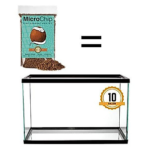 Microchip Coconut Substrate 12 Quart for Reptiles and Inverts Loose Fine Coco Husk Chip Mix Frog, Tarantula, and Gecko Bedding for Terrarium Floor Cover