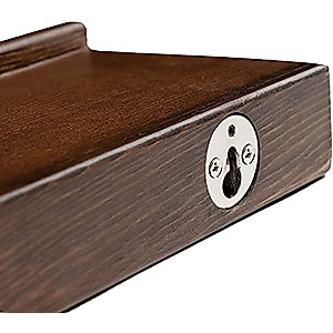 Rustic State Smith Wall Mounted Wood Floating Wine Bottle Rack with Glassware Holder Stemware Shelf Storage Organizer - Home, Kitchen, Dining Room Bar Décor -Walnut