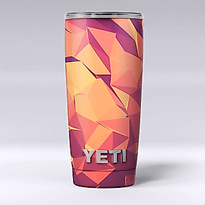 Design Skinz Neon Pink and Orange Geometric Shapes - Skin Decal Vinyl Wrap Kit Compatible with The Yeti Rambler Cooler Tumbler Cups
