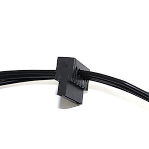 RuiLing 2pcs Black Motherboard ATX Mini 4 Pin to 2X Right-Angle 15 Pin SATA Hard Drive HDD Power Supply Adapter Cable 18AWG 19.7 Inch for Lenovo