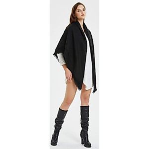 VIVIAN & VINCENT Women's Soft Fall Winter Blanket Scarf Shawls and Wraps for Evening Dress Bridesmaid Wedding Bridal Black