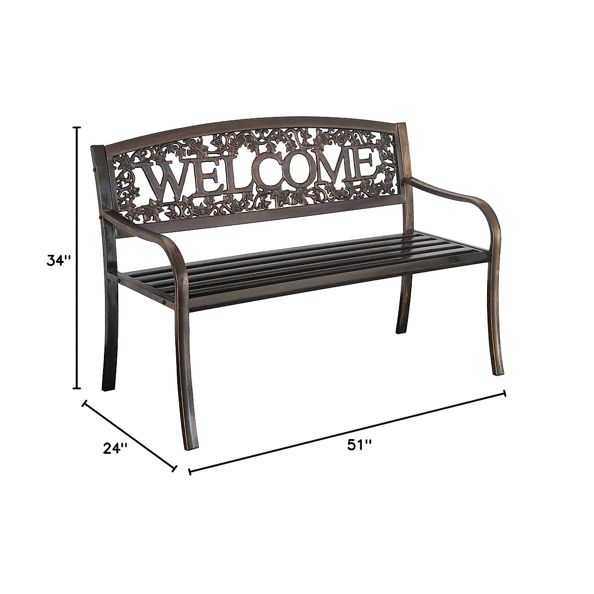 Leigh Country TX94101 Metal Welcome Outdoor Bench