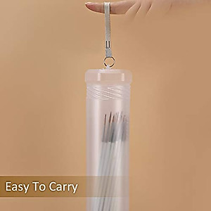 Brush Storage Box-Transparent Portable Paint Brush Holder, Stretchable Washable Paint Brush Storage Box