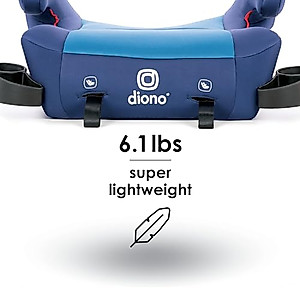 Diono Solana 2 XL 2022, Dual Latch Connectors, Lightweight Backless Belt-Positioning Booster Car Seat, 8 Years 1 Booster Seat, Blue
