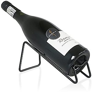 kaileyouxiangongsi Metal Wine Rack Freestanding -Tabletop Wine Rack Holder - Countertop Wine Bottle Holder - Geometric Design for Table Top Wine Bottle Storage Rack,Perfect Wine Holder Stand (Black)