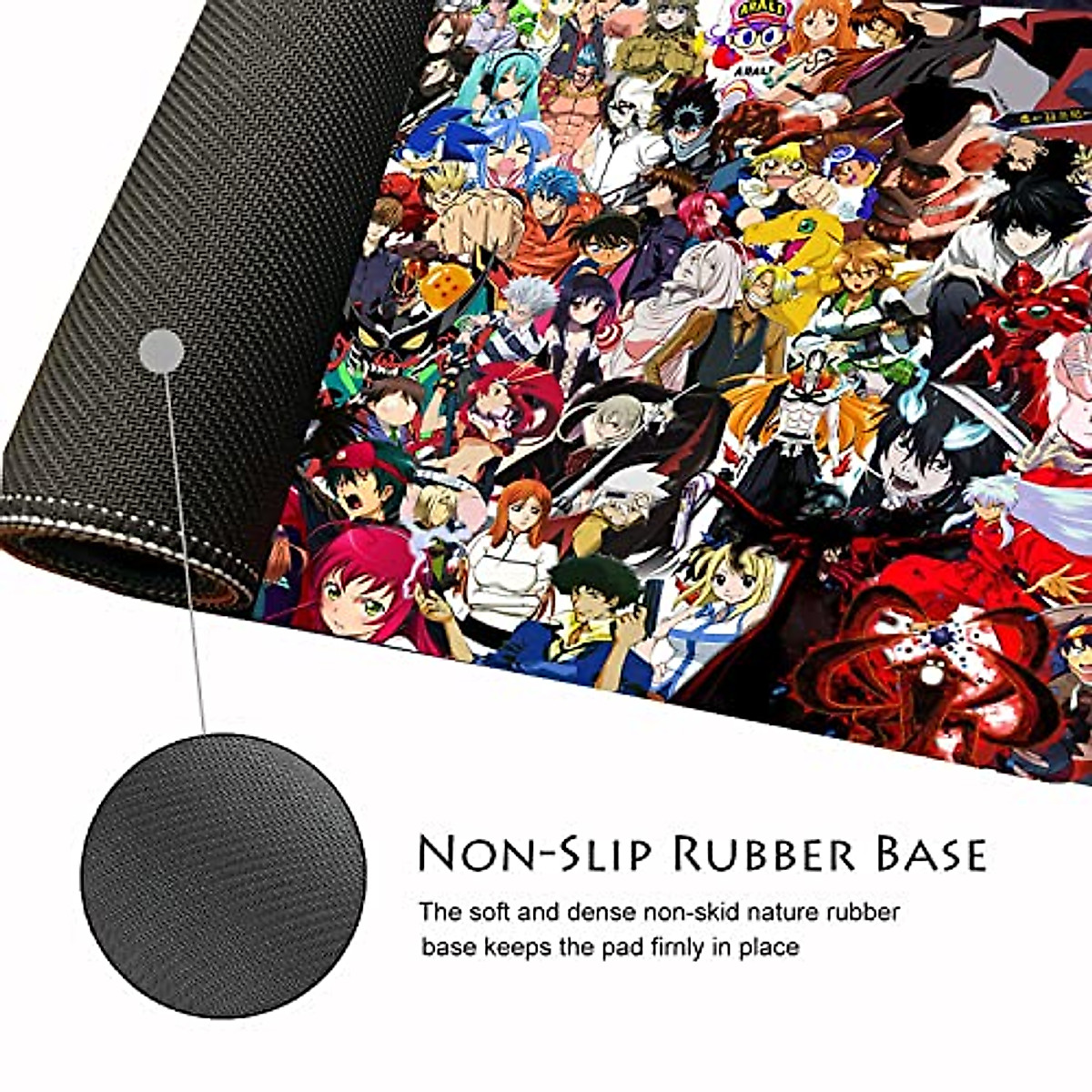 KINPLE Extended Large Gaming Mouse Pad, Full Desk Keyboard Mouse Pad, XXL Bigmouse Pad with Anime, Waterproof and Anti-Skid for Office Desk Decor . (35.4×15.75×0.1 inch)