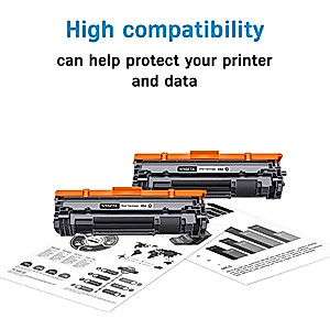 48A CF248A M15w Toner - Compatible Toner Cartridge Replacement for HP 48A CF248A Compatible with Laserjet Pro M15w Toner Laserjet Pro M29w M30w M31w MFP M28w M28a M29a M15a M16w Printer (2 Black) 1