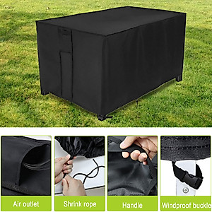 Rilime Fire Pit Cover Rectangular,Waterproof Fire Table Cover Rectangle for Outdoor Gas Propane Fire Table - 52 x 34 x 24, Black