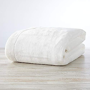 Great Bay Home Sherpa Fleece and Velvet Plush Full/Queen Throw Blanket White | Thick Blanket for Fall and Winter | Cozy, Soft, and Warm Fleece Throw Blanket | Cielo Collection