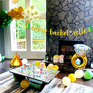 23 PCS Camp Bachelorette Decorations Balloons Banner Camping Bachelorette Banner for Mountain Camp Bachelorette Bridal Shower Wedding Engagement