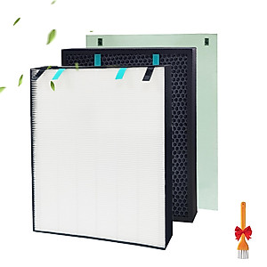 IZSOHHOME Compatible with Bissell Air400 air purifier,Air Purifier 1 True Hepa Filter+1 Carbon Filter, Compared to Part # 2521 and 2520,3-in-1 H13