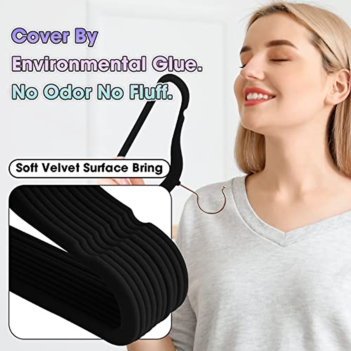 Ulimart Velvet Baby Hangers (11.4 Inch-50 pcs),Baby Clothes Hangers Ideal for Everyday Standard Use,Baby Hangers for Closet,Durable Infant/Toddler Hangers Black Hangers