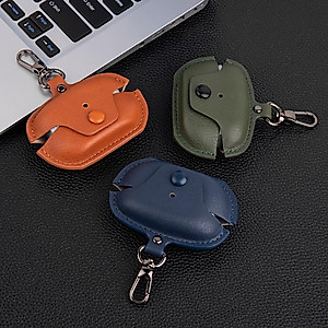 Premium Slim Business Casual Leather Case for Sony WF-1000XM4 ​with Keychain for Women Girls Men Boys Case Cover Accessories-Black