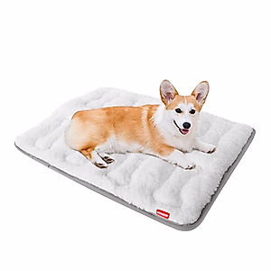 Dog Bed Crate Mat(30" X 19"), Soft Plush Dog Bed Pad Machine Washable Crate Pad, Dog Sleeping Mat with Anti Slip Bottom