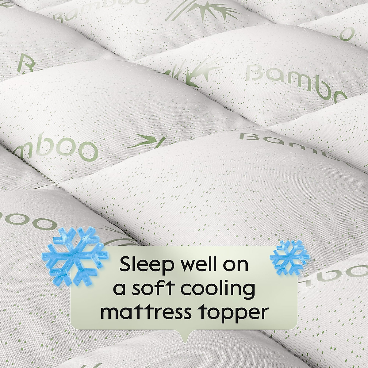 Ultra Soft Twin Mattress Topper - Viscose Made from Bamboo Mattress Pad for Back Pain Relief - Naturally Cooling for Hot Sleepers - Machine Washable