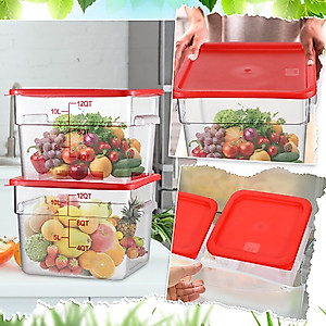 Baderke 2 Pcs Lids for Square Commercial Food Storage Containers Polycarbonate Lids(Only Lids) food Storage Containers for Commercial Kitchen Dough Marinating Meat