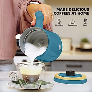 Starument Electric Milk Frother - Automatic Milk Foamer & Heater for Coffee, Latte, Cappuccino, Other Creamy Drinks - 4 Settings for Cold Foam, Airy Milk Foam, Dense Foam & Warm Milk - Easy to Use