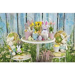 Boston International Spring & Easter Décor Metal Floral Accent Bucket/Pail with Handle, Small, White