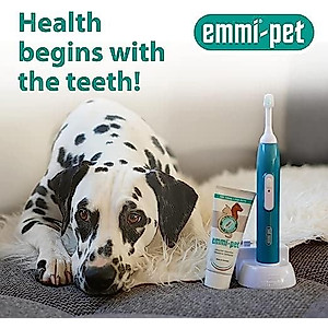 Emmi-pet Electric Toothbrush Set 2.0 for Pets. Healthier Teeth & Gums and Fresher Breath. Patented ultrasonic Technology Cleans Completely Silent, no Vibration and no Brushing. Rechargeable