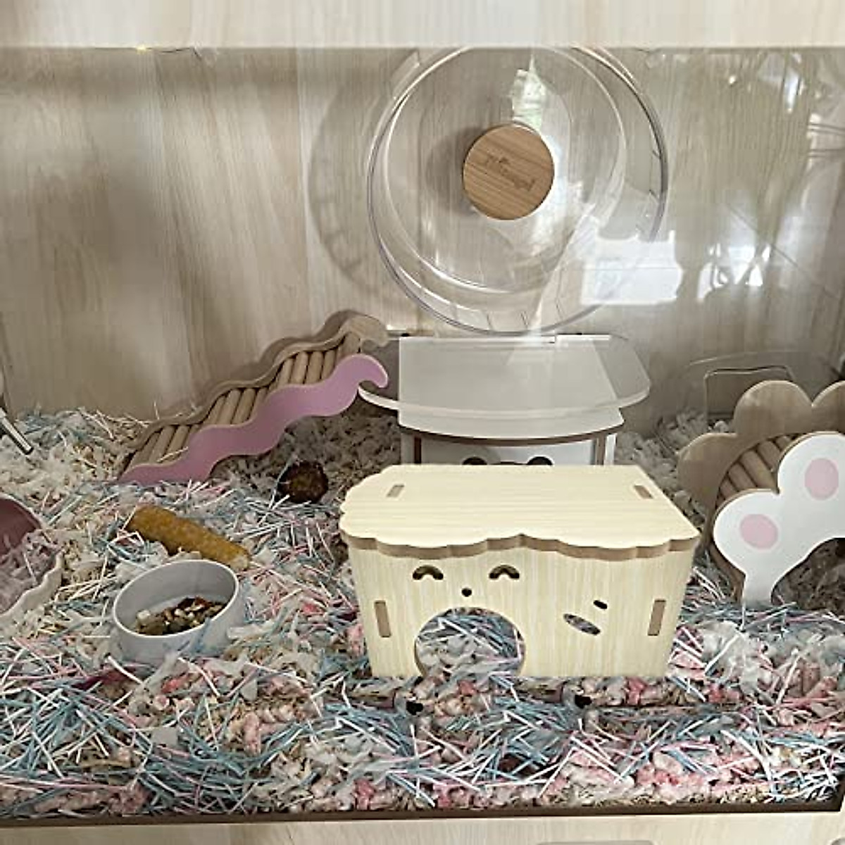 BNOSDM Hamster Wooden House Small Animal Hideout Small Pets Woodland House Habitats Decor for Hamster Mice Gerbils Mouse