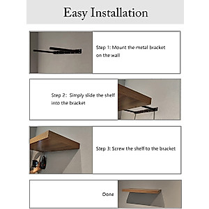 JPND Floating Shelf, Set of 3 Wall Shelf, 36 in W x 12.75 in D x 2 in H Wooden Floating Wall Shelf with Invisible Brackets for Living Room/Bedroom/Bathroom/Kitchen Storage and Decor, White