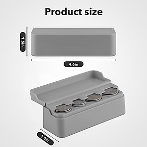 SINGARO Coin Holder for Car, Coin Change Organizer Compatible with Coins of Different Sizes, Dash-Mounted Holder Suitable for Most Cars, Trucks(Gray)