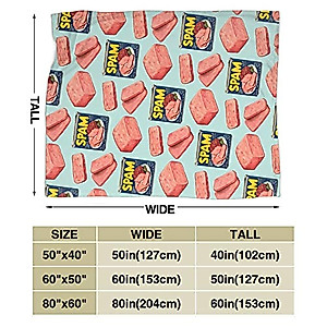 Zblin Spam Pattern Blue Throw Boutique Blankets Soft Comfortable Plush Microfiber Flannel Blanket 50"X40"Inch