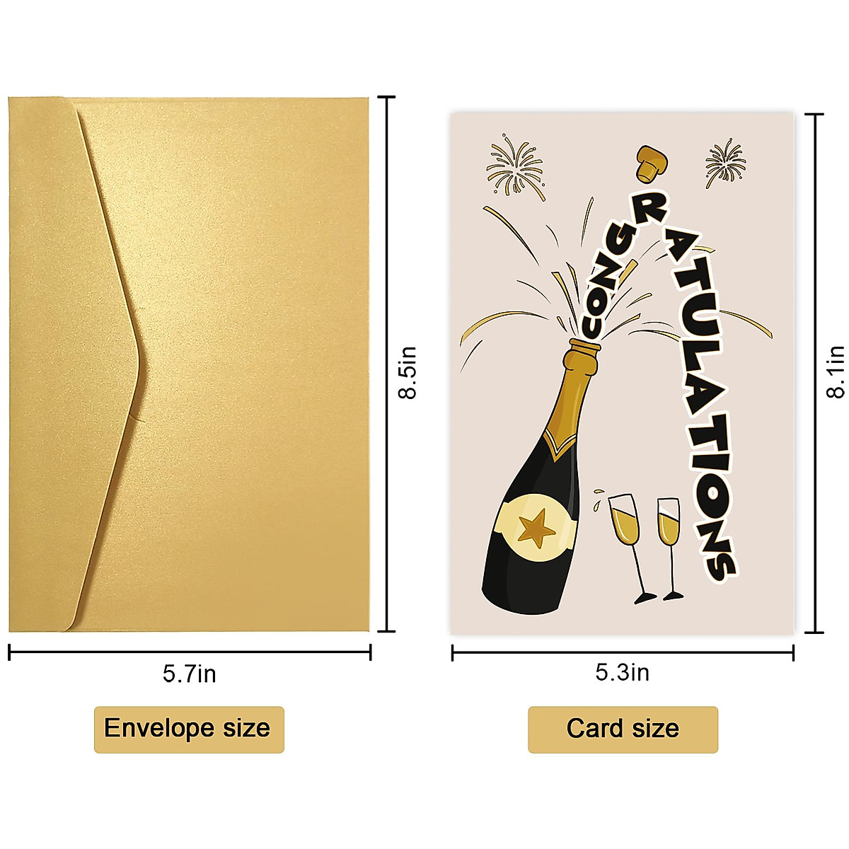 Obbyidk Champagne Wedding Congratulations Card, Funny Wedding Shower Card for Bride Groom, Congrats Engagement Card for Friends