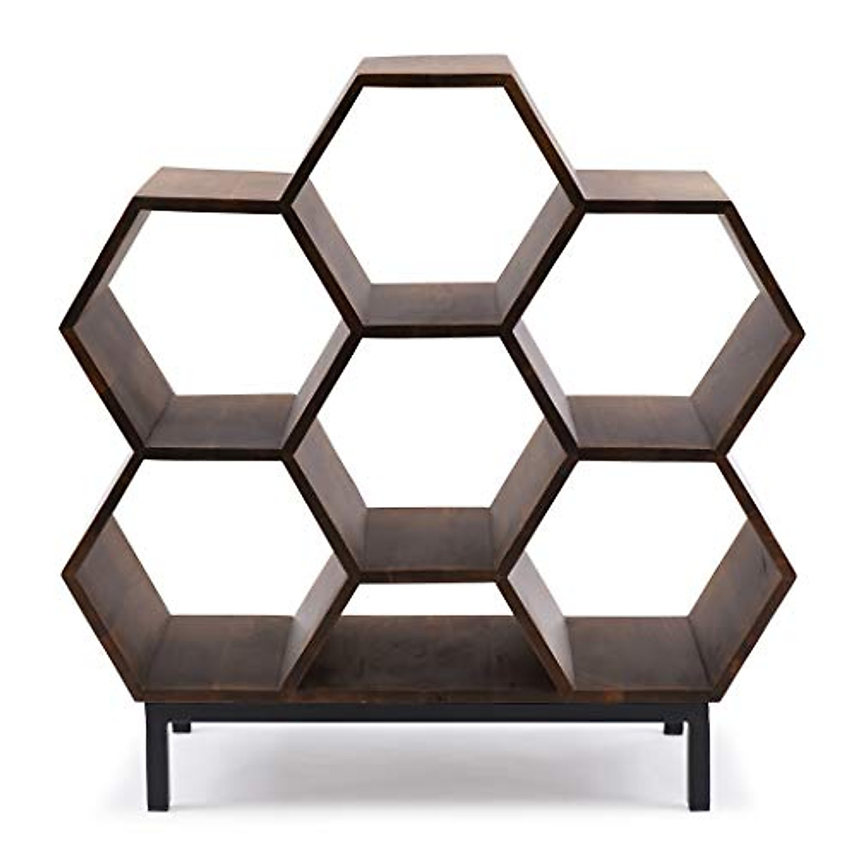 Powell Bianca Hazelnut Honeycomb Bookshelf