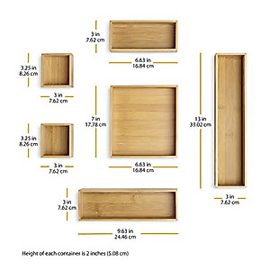 Whitmor 6-Piece Bamboo Drawer Organizers