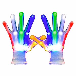 WEICHUANGXIN LED Gloves, Light Up Gloves s 6 Modes Colorful Flashing Gloves Halloween Christmas Toy Gifts for Kids…