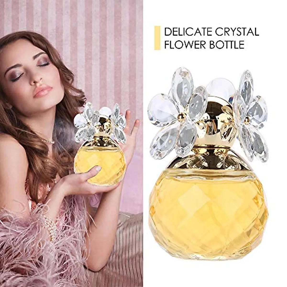 ANGGREK Perfumes For Women Clearance, Perfume For Women 60Ml Women Lady Longlasting Perfume Flower Wood Fragrance Perfume Yellowblack Perfume For Women(Gold)