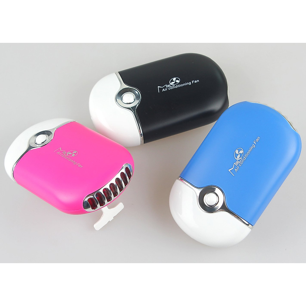 ThreeH Portable Mini Personal Fan Handheld USB Rechargeable Bladeless Air Conditioner Mute Electric Built-in Li-ion Battery Powered Desk Cooling Fan H-F015Pink