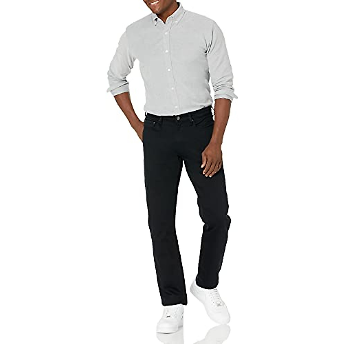 Amazon Essentials Men's Athletic-Fit Stretch Jean, Black, 38W x 32L