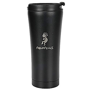 Aquapelli Vacuum Insulated Travel Coffee Mug, 16 Ounces, Midnight Black