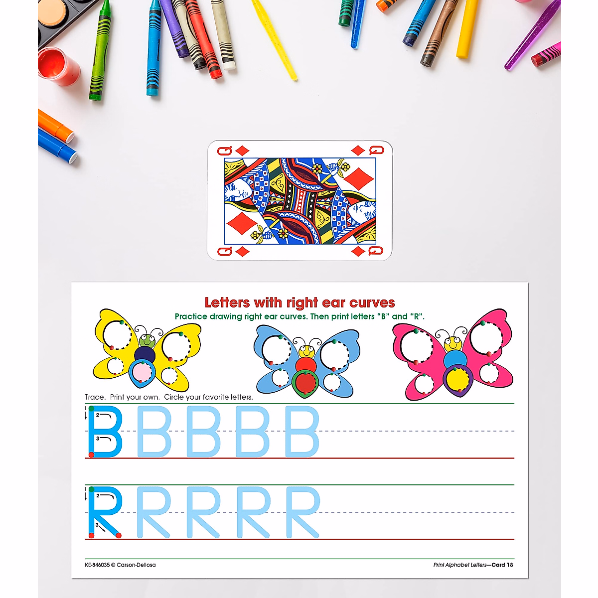 Key Education Publishing Write-On/Wipe-Off Print Alphabet Letters, Literacy Activities, Develop Handwriting and Fine Motor Skills, Teaches The Alphabet and Letter Sounds Ages 5+ (21 pc)