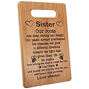 MY-ALVVAYS Sister Gifts from Sisters, Birthday Gifts for Sisters, Cutting Board Gift, 7"x11", Double-Sided Use -074