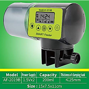 Xiaojiatech Timer Auto Feeders for Holiday, Aquarium Automatic Fish Food Dispenser, Moisture-Proof Electric Auto Fish Food Dispenser for Fish Turtle Tank, Aquatic Pet Supplies(AF-2019B)