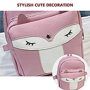 Cute Mini Leather Fox Fashion Backpack Small Daypacks Purse for Girls (blue)