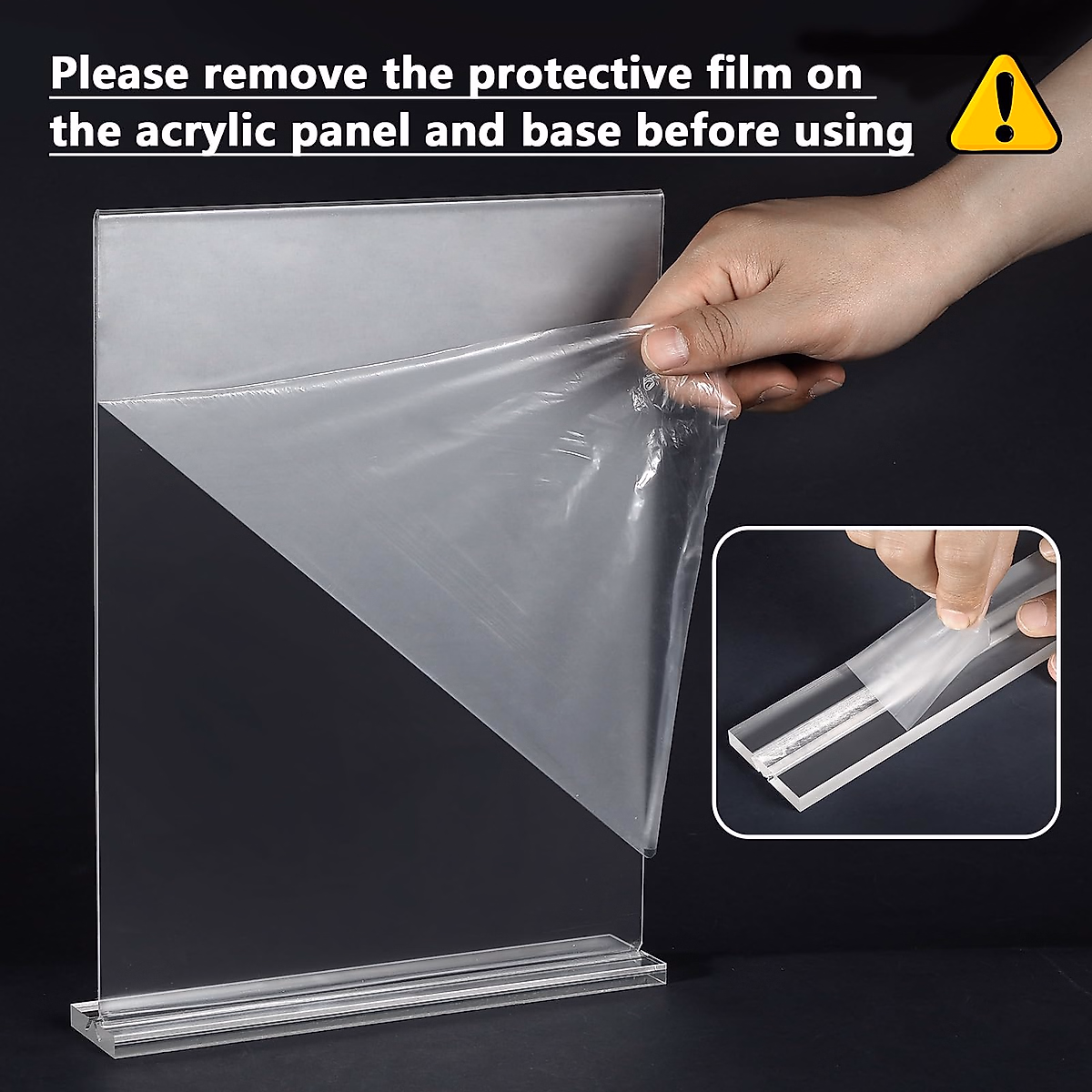 MaxGear Acrylic Sign Holder 8.5x11 Inches 2 Pack, Double Sided Clear Display Stand Table Top Paper Holder, Vertical Menu Flyer Stand, Plastic Frame for Stores, Restaurants, Hotels, Office